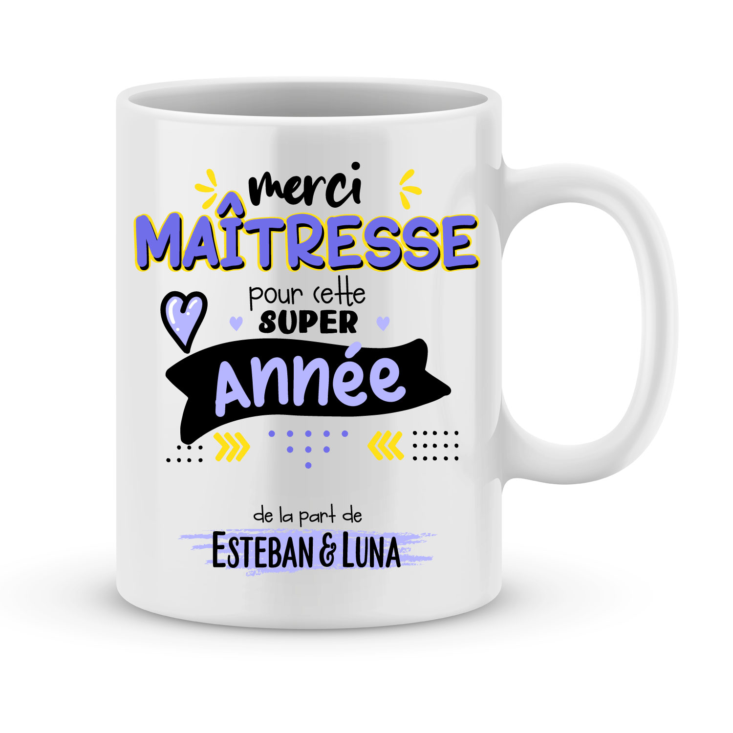 Cadeau pour maîtresse. Merci maîtresse pour cette super année | JoliMug Cadeau pour maîtresse. Merci maîtresse pour cette super année | JoliMug
