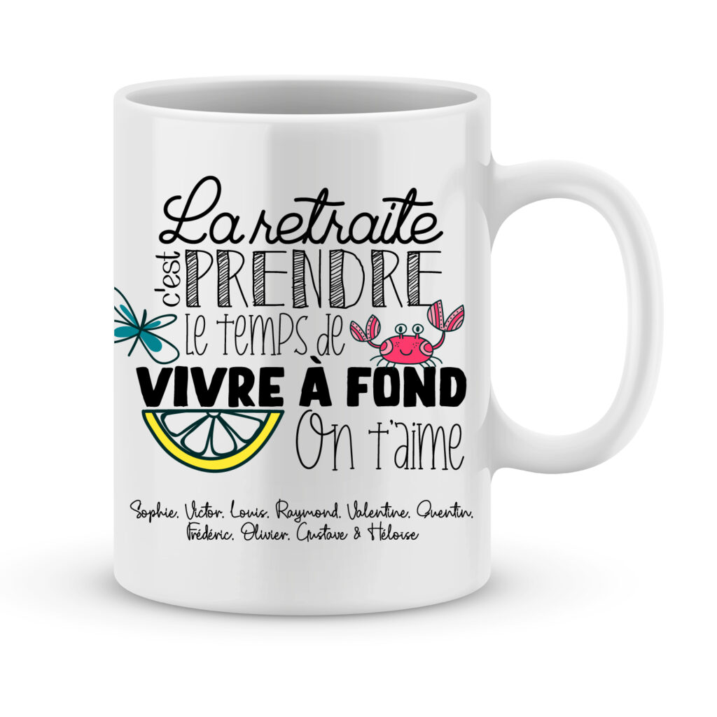 Cadeau retraite. Personnalisez un cadeau original. Jolimug